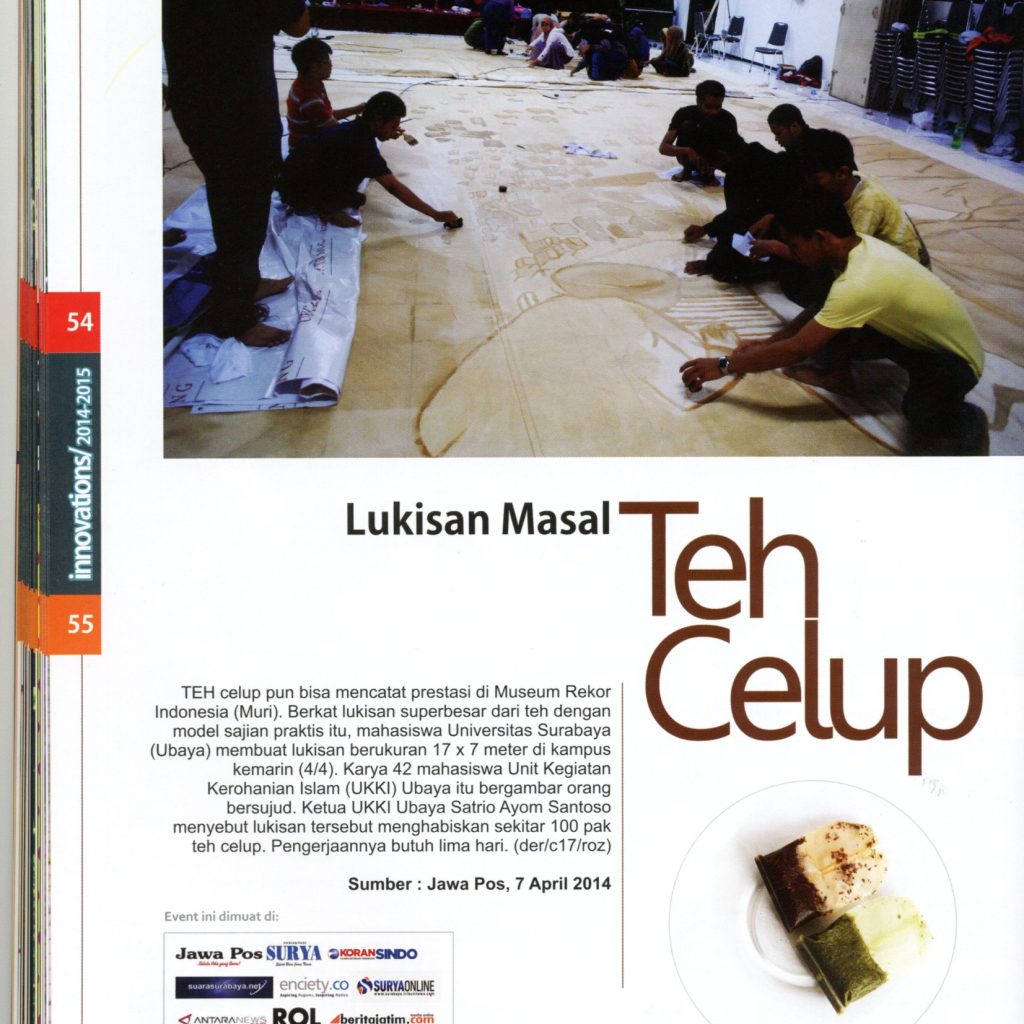 4-4-2014 Mahasiswa UKKI Ubaya Pecahkan Rekor Muri Ciptakan Lukisan Teh ...